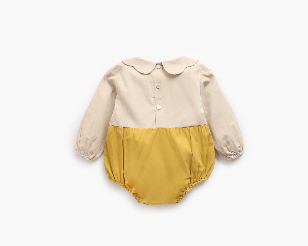 【BA079】韓版花瓣領吊帶假兩件長袖包屁衣(2色) | 日光手感ZGSG，精選童裝、居家服睡衣、流行服飾、時尚配件、居家實用小物等設計好物。