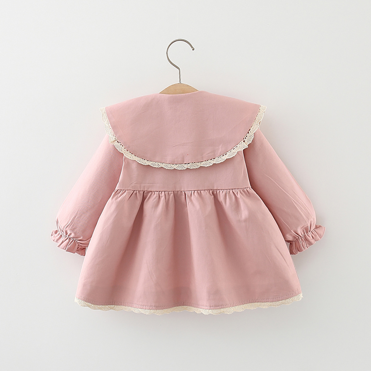 【BG184】日系蕾絲邊刺繡小花風衣式長袖外套(2色) | 日光手感ZGSG，精選童裝、居家服睡衣、流行服飾、時尚配件、居家實用小物等設計好物。