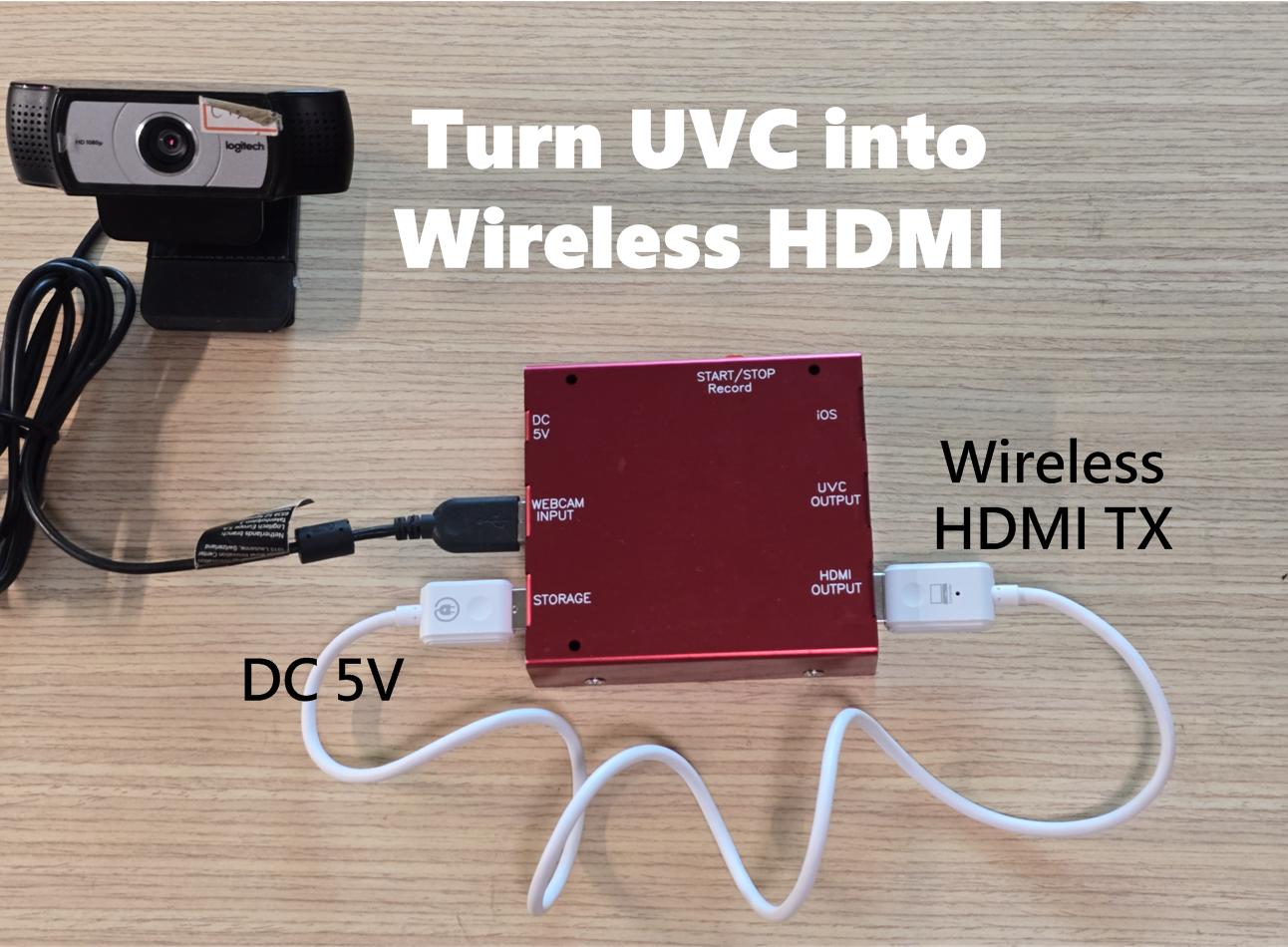 Turn USB webcam into Wireless HDMI output! uvc to wireless hdmi_2