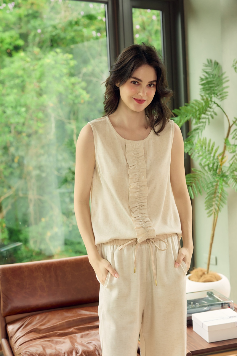 洛伊亞麻天絲鬆緊長褲5色 （現貨） | Nicoco Daily