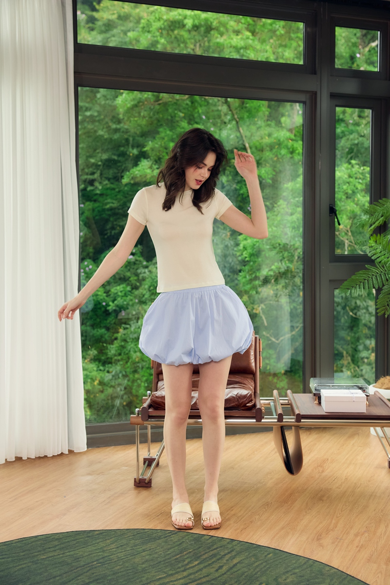 裸膚感天絲醋酸短T 6色 （現貨） | Nicoco Daily