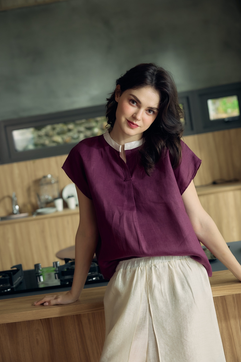 頂級亞麻落肩寬鬆上衣 3色 （現貨） | Nicoco Daily